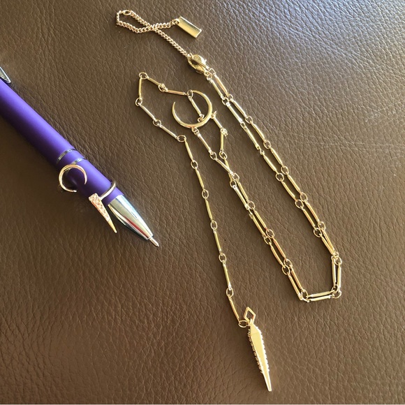 Luv Aj | Jewelry | Luv Aj Lariat Necklace And Ring Set With Crystals ...